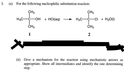 solved for the following nucleophilic substitution reaction ch3 h3c