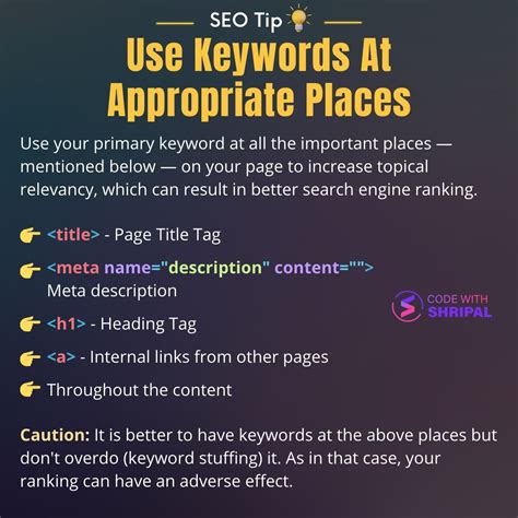 Shripal Soni On Linkedin On Page Seo Tip 💡 For Better Seo Use The