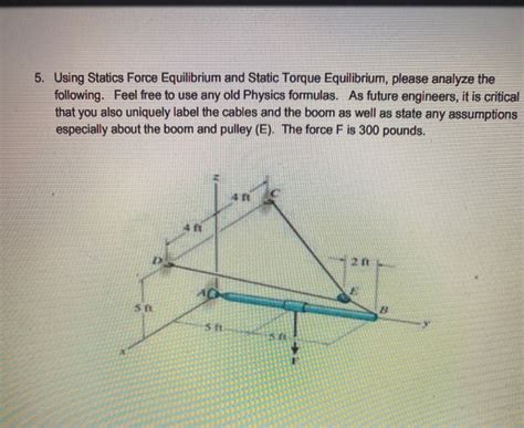 Solved Using Statics Force Equilibrium And Static Torque Chegg