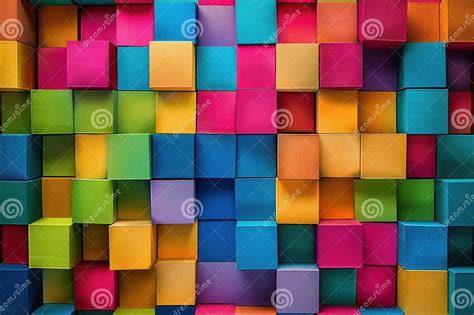 Colorful Cubes Forming Abstract Background Design Stock Illustration Illustration Of Play