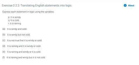 Solved Exercise Translating English Statements Into Chegg