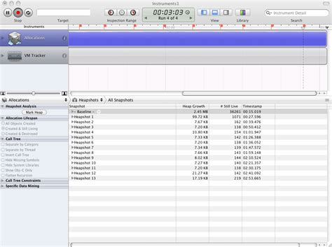 iphone heapshot using instrument to detect memory leaks stack overflow