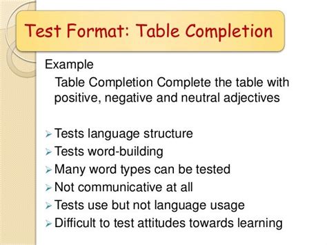 Types Of Test Formats