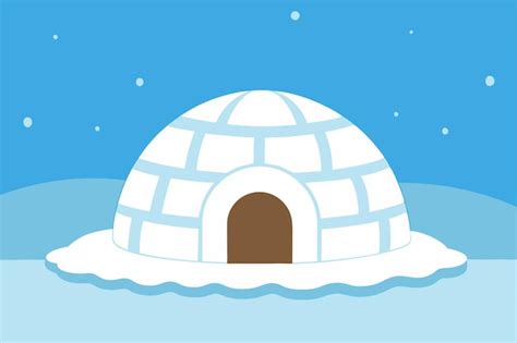 Premium Vector Snow Igloo Hand Drawn Vector Illustration