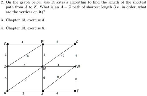 solved 2 on the graph below use dijkstra s algorithm to find the