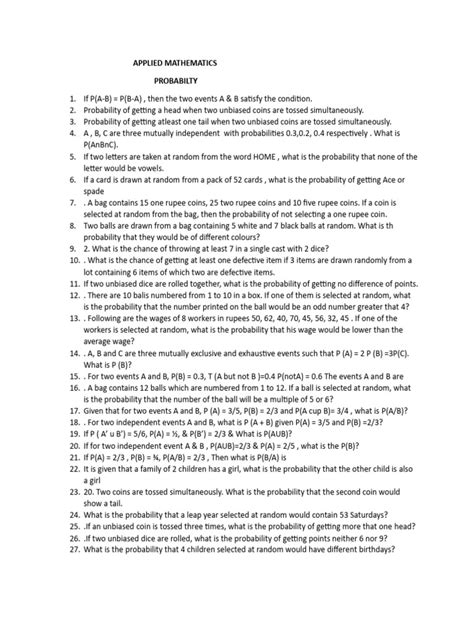 Probabilty Questions Pdf Probability Probability Theory Probabilty Questions Pdf Probability Probability Theory