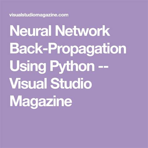 Neural Network Back Propagation Using Python