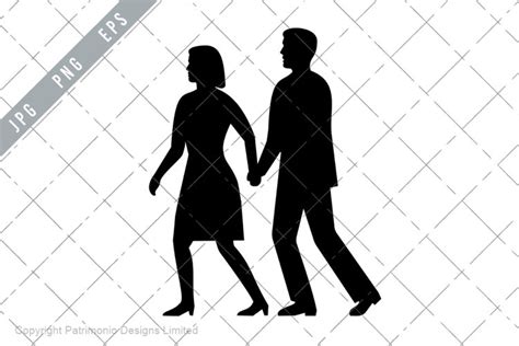 Walking Holding Hands Silhouette