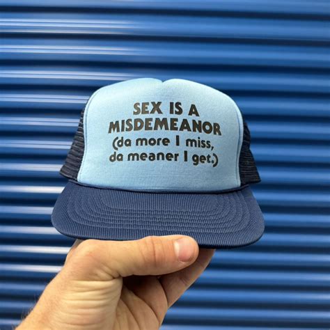Vintage Sex Trucker Hat Parody Blue Snapchat Depop