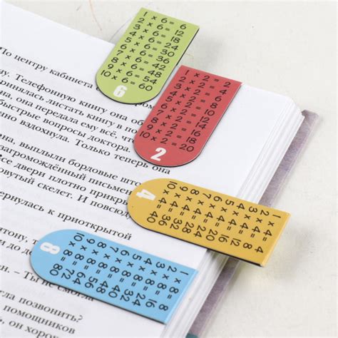 Закладка магнитная картон набор 4 шт 25 55 мм Таблица умножения КОКОС 230829 с доставкой