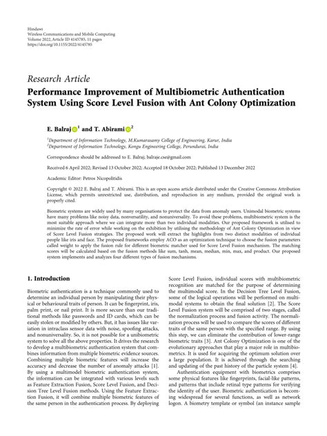 Pdf Performance Improvement Of Multibiometric Authentication System