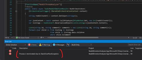 Stackoverflow When Running The Methodanalyzer With 220 · Issue 1310 · Azureazure Functions