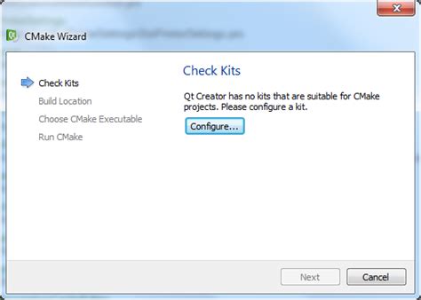 Windows Qt Creator Has No Kits That Are Suitable For Cmake Projects Stack Overflow