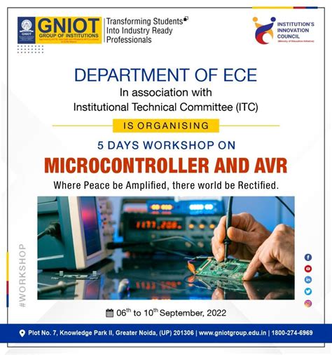 Workshop On Microcontroller And Avr Gniot Campus Greater Noida