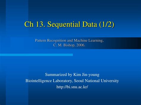 ppt ch 13 sequential data 1 2 pattern recognition and machine