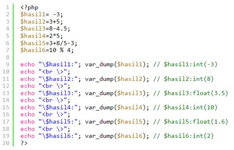 operator aritmatika dalam php sepriano m kom