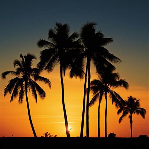 Premium Photo Tropical Silhouettes Palm Trees In Twilight
