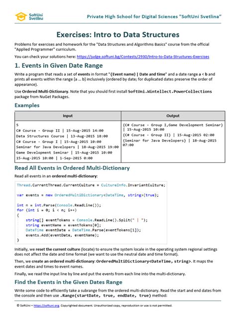 Tro To Data Structures Exercises Pdf Computer Data Software