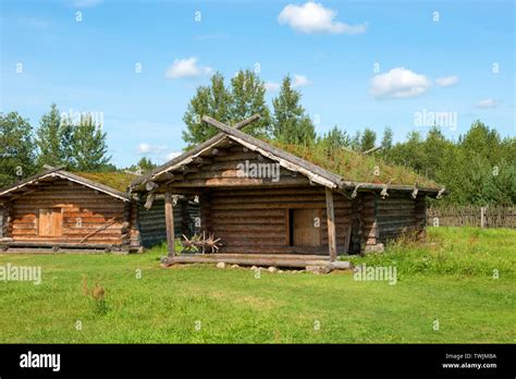 Residential Houses Of The Slavic Village Of The Tenth Century Stock