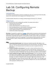 NetLab Lab 16 Worksheet Docx ITS 2190 Windows 10 Administration