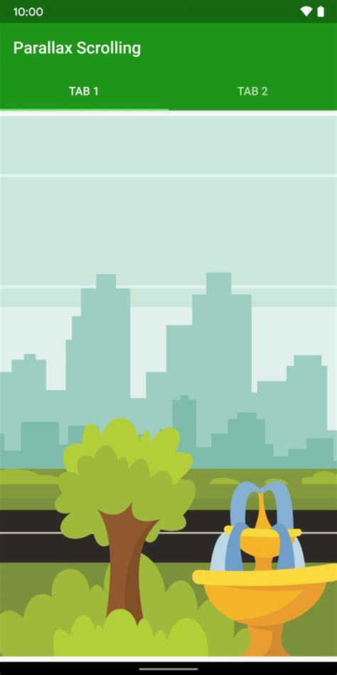 parallax scrolling styling android