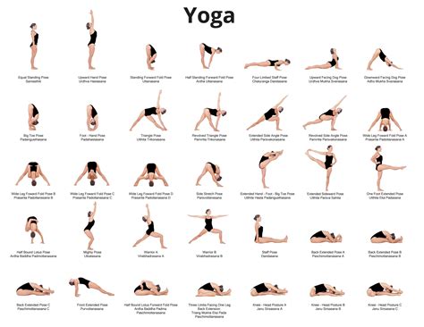 75 Yoga Poses Pdf 85x11 Etsy
