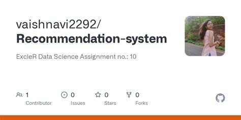 GitHub Vaishnavi Recommendation System ExcleR Data Science Assignment No