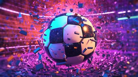 분해 네온 축구공 조각화의 3d 이미지 축구 킥 킥볼 축구를 하다 배경 일러스트 및 사진 무료 다운로드 Pngtree