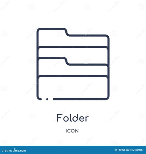 Linear Folder Icon From Education Outline Collection Thin Line Folder Vector Isolated On White