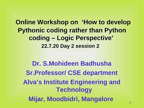 ‘how To Develop Pythonic Coding Rather Than Python Coding Logic Perspective Pdf