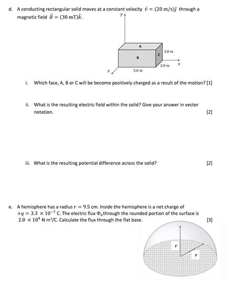 Solved D A Conducting Rectangular Solid Moves At A Constant