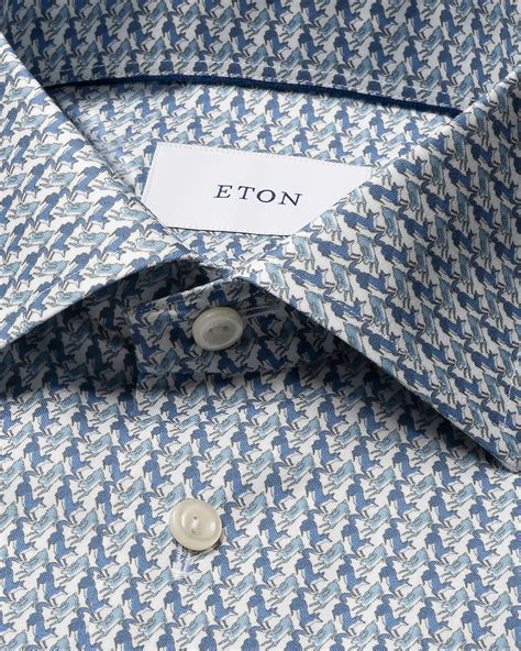 Micro Motif Print Shirt Eton