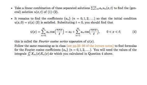 Solved Heat Equation With Neumann Bcs Fourier Cosine