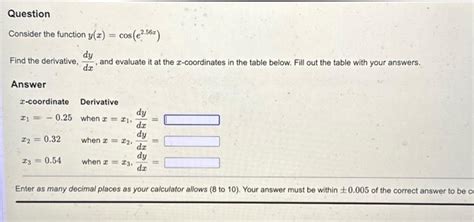 Solved Consider The Function Y X Cos Left E Chegg
