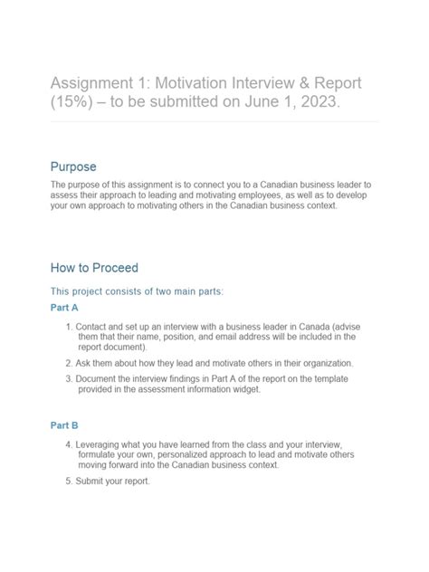 assignment 1 interviewing leadership and motivation pdf logic