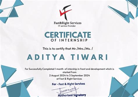 Aditya Tiwari On Linkedin Internship Frontenddevelopment Webdevelopment Learning Thankful