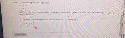 Consider The Following Parametric Equations