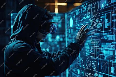 Immersive Experience A Hacker In A Virtual Reality World Creating