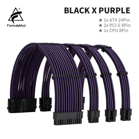 Formulamod Psu Extension Cable Sleeved Kit Pcs Mm Awg With Combs For Pc Power Supply Unit