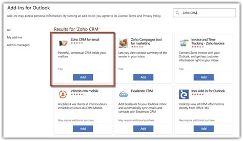 Microsoft Outlook Add In For Zoho Crm Zoho Crm Help