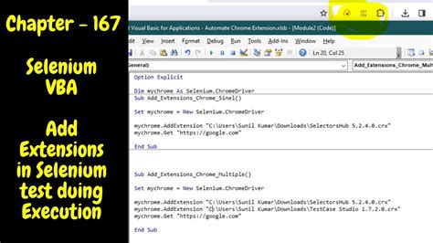 Selenium Vba How Do I Add Extension In Selenium Test During Execution