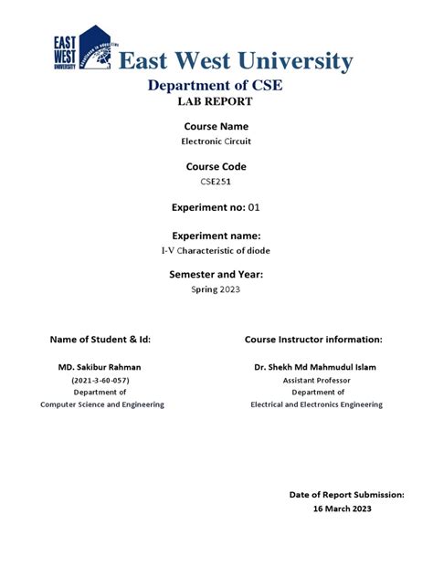 cse labreport 1 pdf diode p n junction