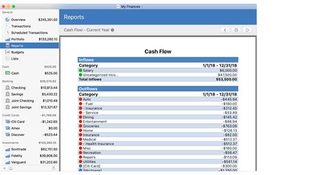 See Finance Cash Flow Reports