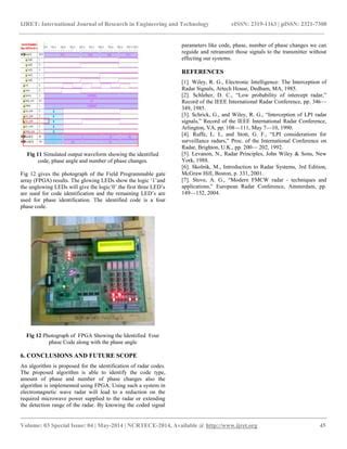 Fpga Based Solution For The Identification Of Radar Pulse Sequences For Defense Applications PDF