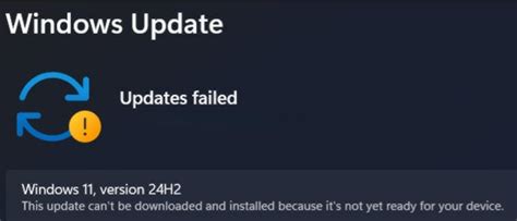 this update can t be downloaded and installed for windows 11 24h2