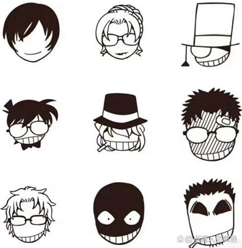 名侦探柯南全部人物简笔画大全（汇总10张） 简笔画图片大全