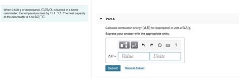 Solved When G Of Isopropanol C H O Is Burned In A Chegg