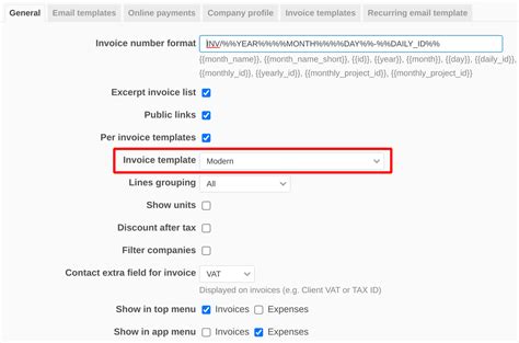 How To Set Default Invoice Template Invoices Plugin Documentation