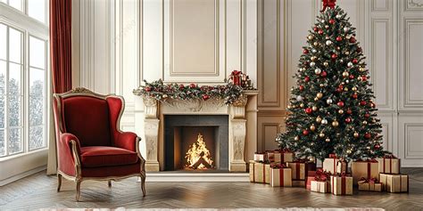장식된 벽난로와 크리스마스 트리 배경을 갖춘 거실 홈 인테리어 거실 홈 인테리어 장식된 벽난로 배경 일러스트 및 사진 무료 다운로드 Pngtree