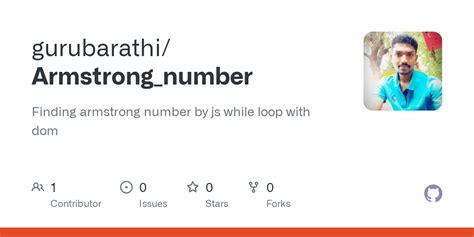 GitHub Gurubarathi Armstrong Number Finding Armstrong Number By Js While Loop With Dom